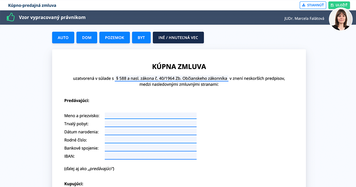Kúpno-predajná zmluva na auto - Vzor od právnika